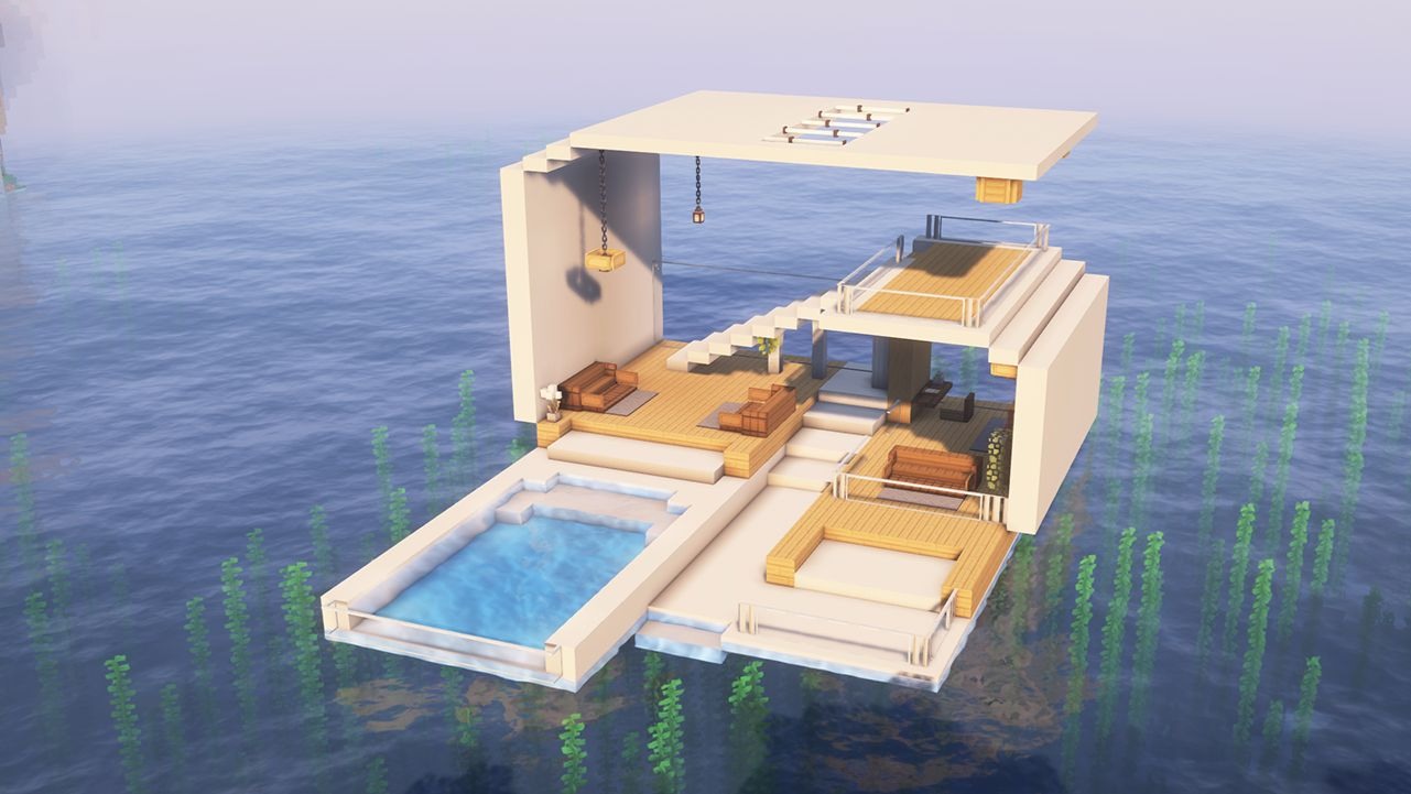 如何造海景房?_我的世界