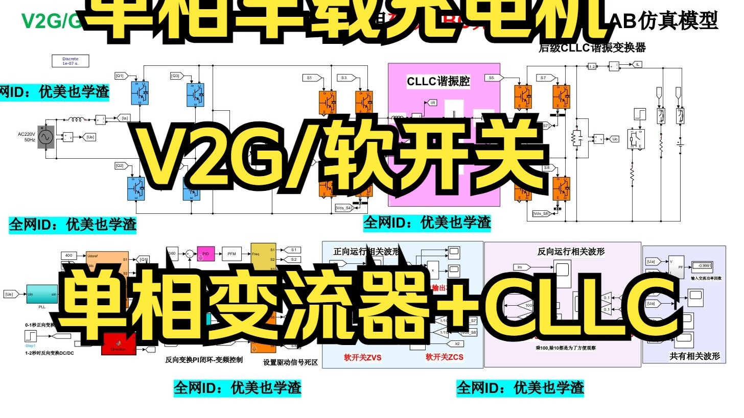 ...G2V技术-软开关技术-电动汽车单相车载OBC充放电机MATLAB仿真...