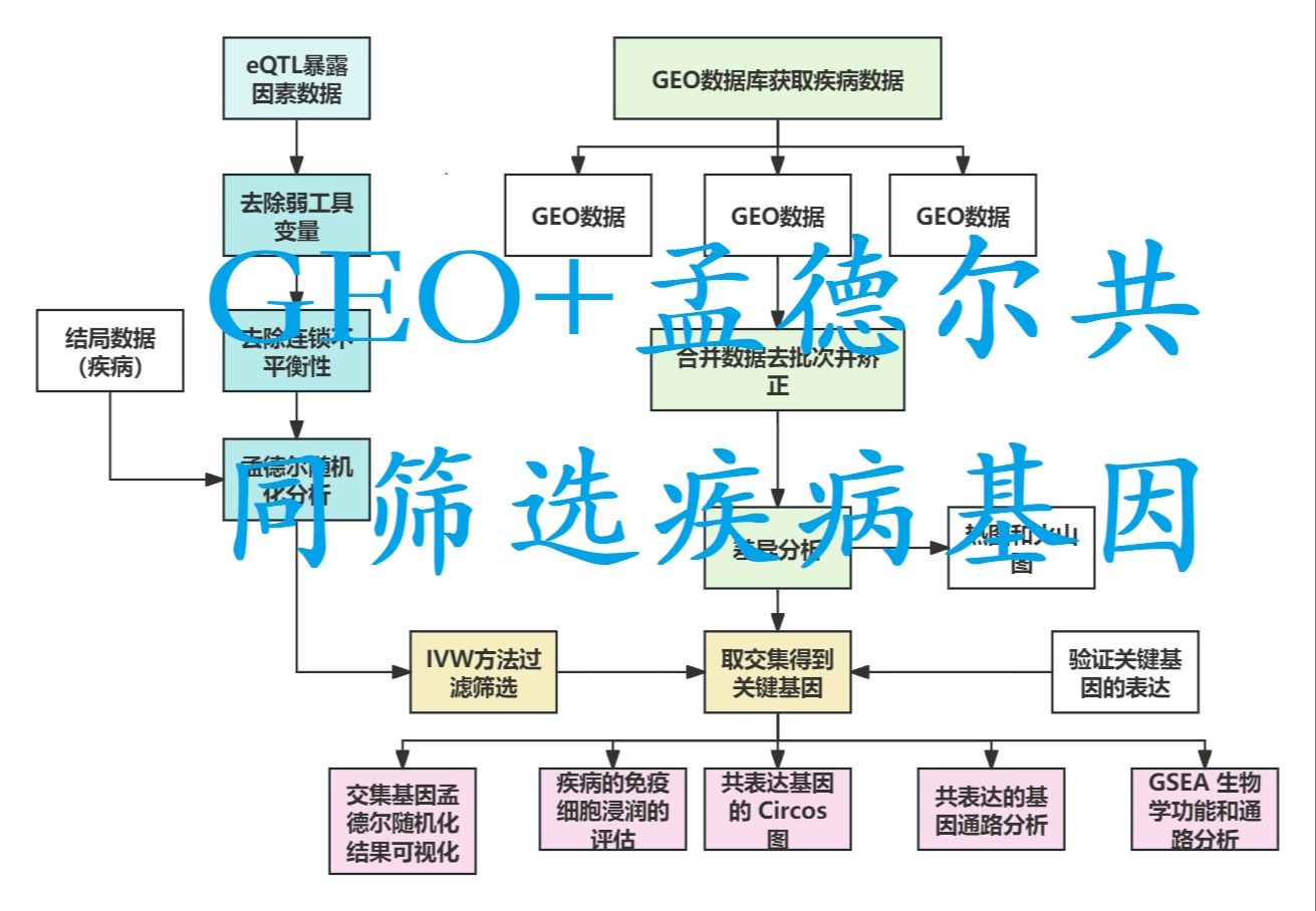 【文章教程】7.4分 多GEO数据库+eQTL孟德尔分析,筛选单基因。基因...
