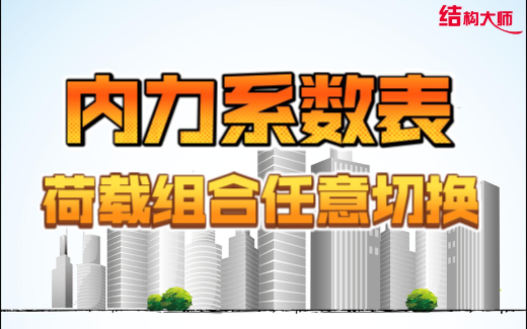 结构大师工程教程 | 内力系数表实现切换任意荷载组合