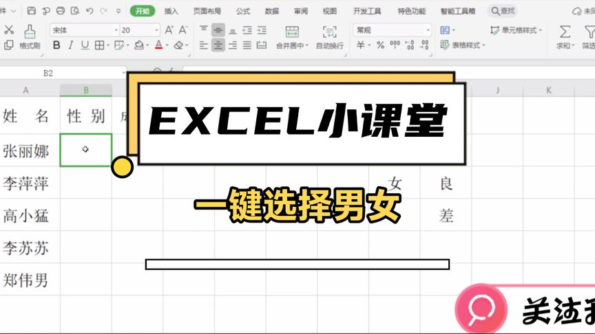 excel小课堂-一键选择男女