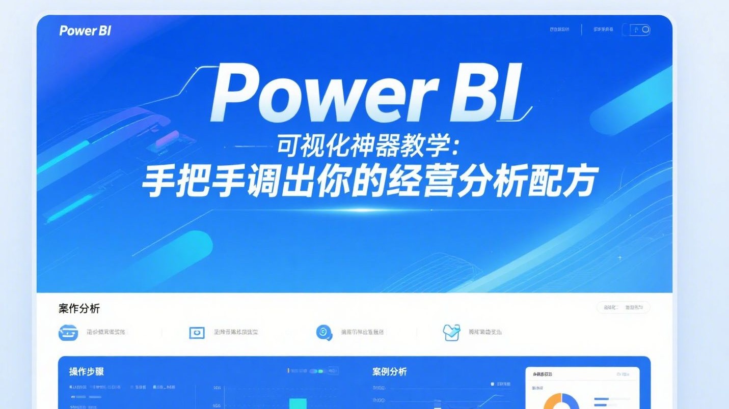 Power BI可视化神器教学:手把手调出你的经营分析配方