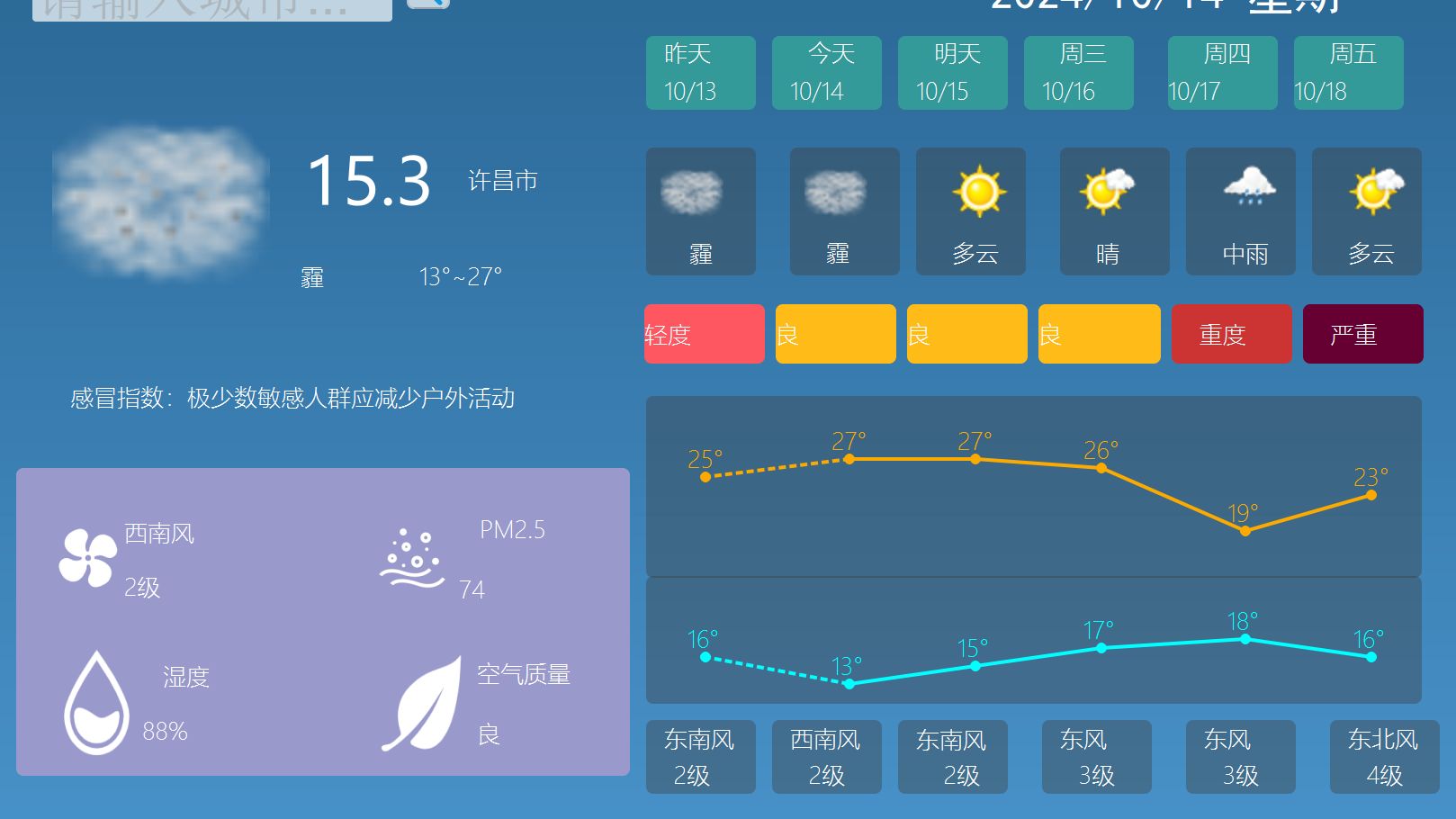 Qt天气预报项目(含显示定位本地城市天气和显示搜索城市天气)