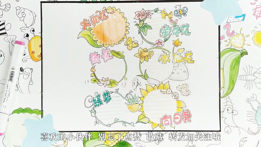 6种常用的手抄报“圆形植物边框”,值得小伙伴们收藏使用