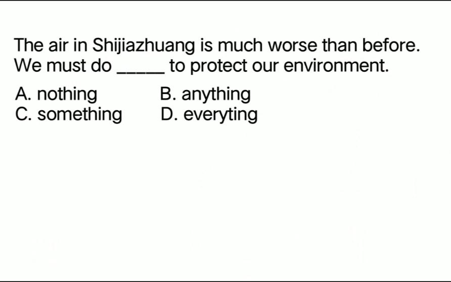 1分钟英语语法:你为环保做了什么了吗?something的用法