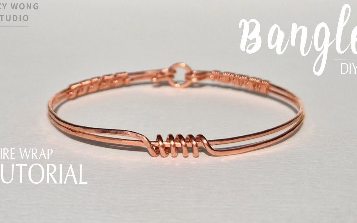 【绕线教程】Simple Wire Wrap Bangle Tutorial DIY Bracelet Easy ...