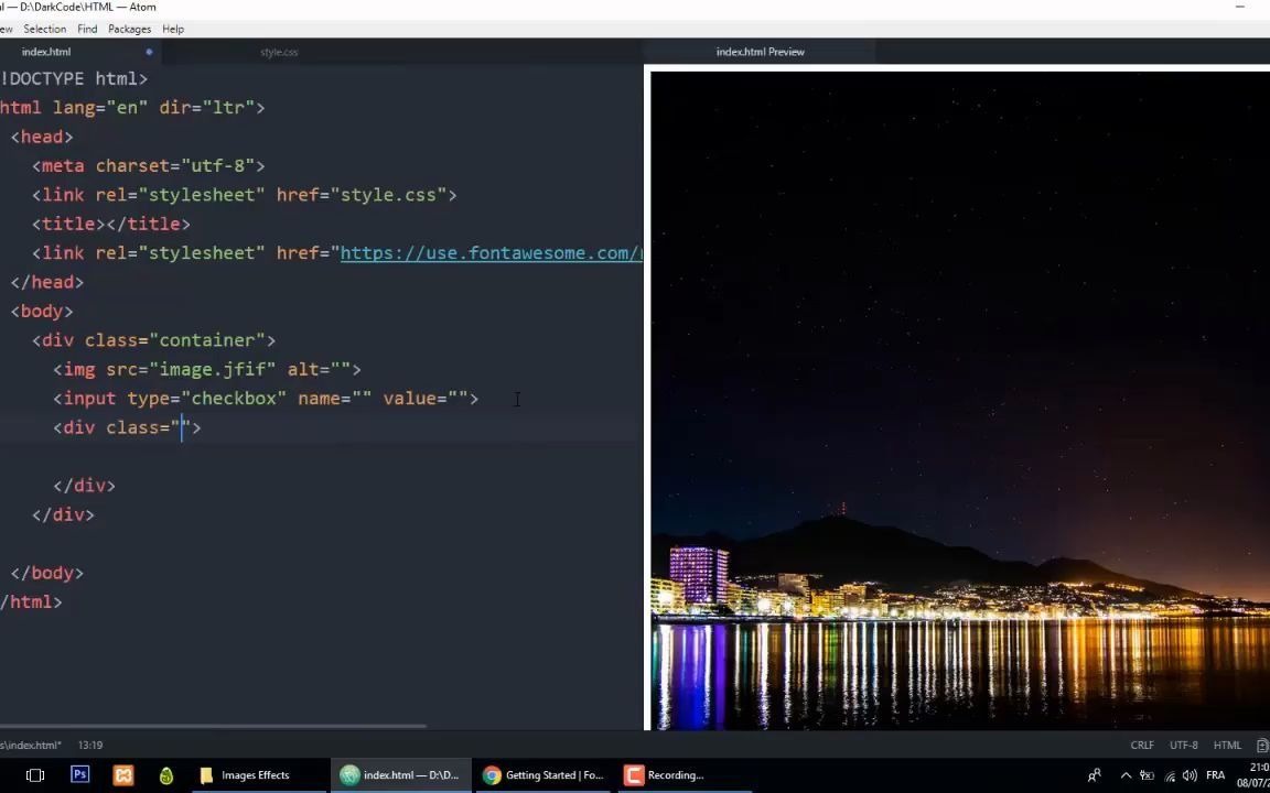 只使用html和css做的图片与爱心点击的特效