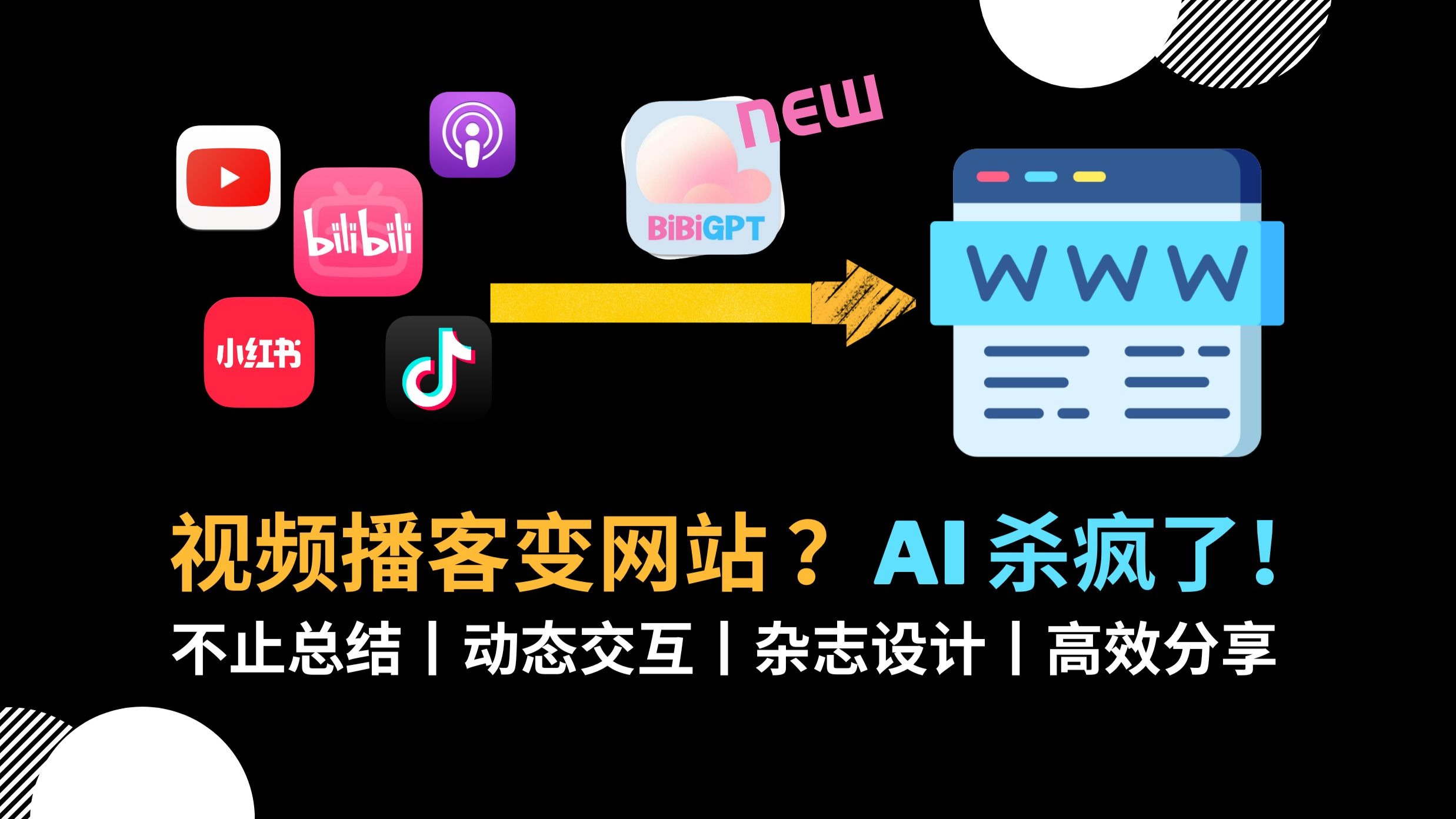 ߤ� AI 杀疯了!BibiGPT 一键将视频变动态网站,学习效率翻倍!教程+案例