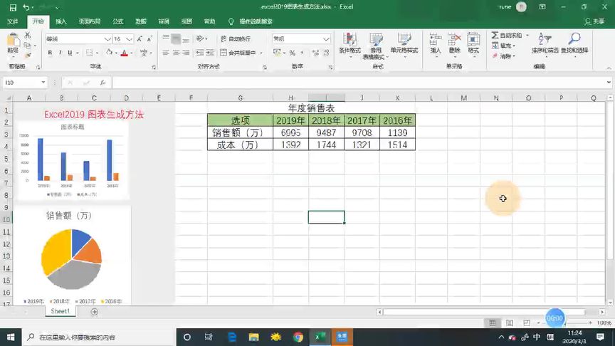 Excel，图表生成非常简单！柱状图，扇形图等轻松搞定！