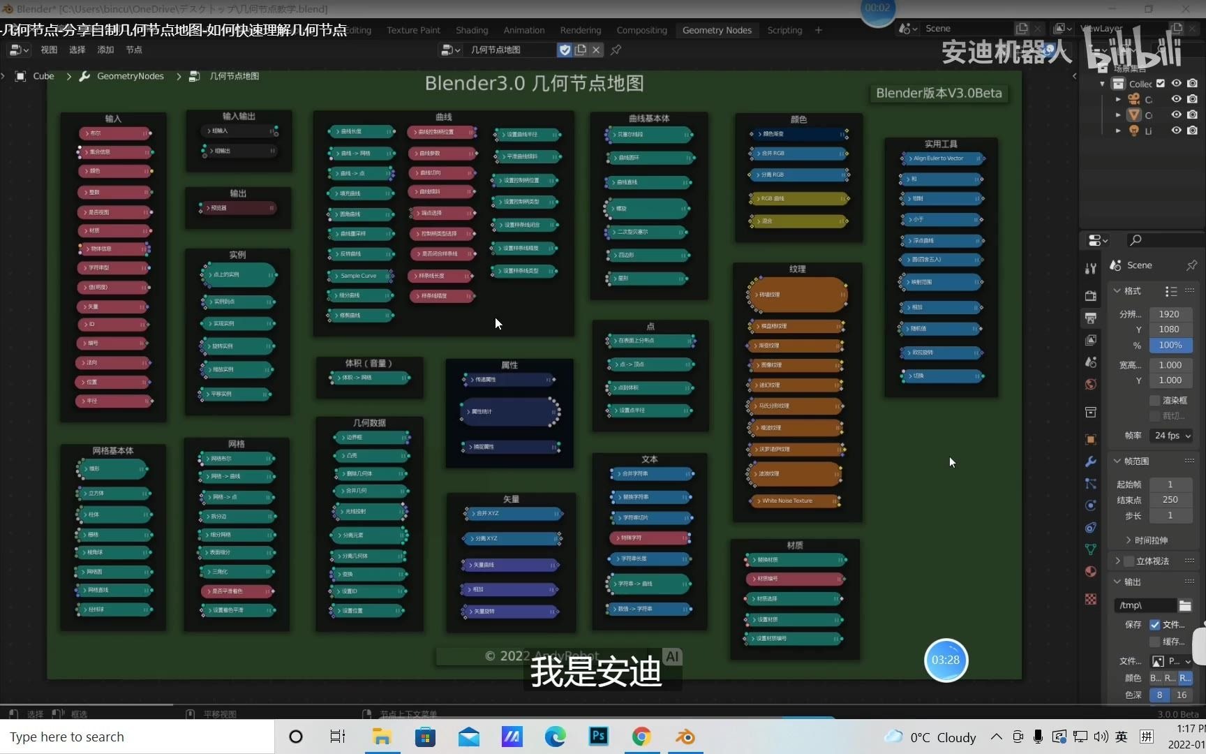 御姐Cat拉你进Blender学习坑之3.0新几何节点最基础教程1---把几个...