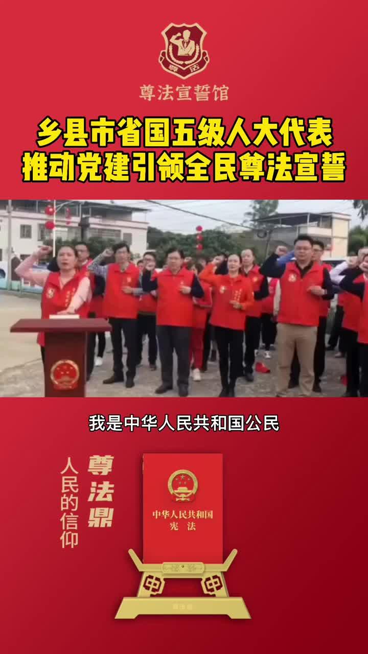 乡县市省市五级人大代表提案推动党建引领全民尊法宣誓,向宪法宣誓,...