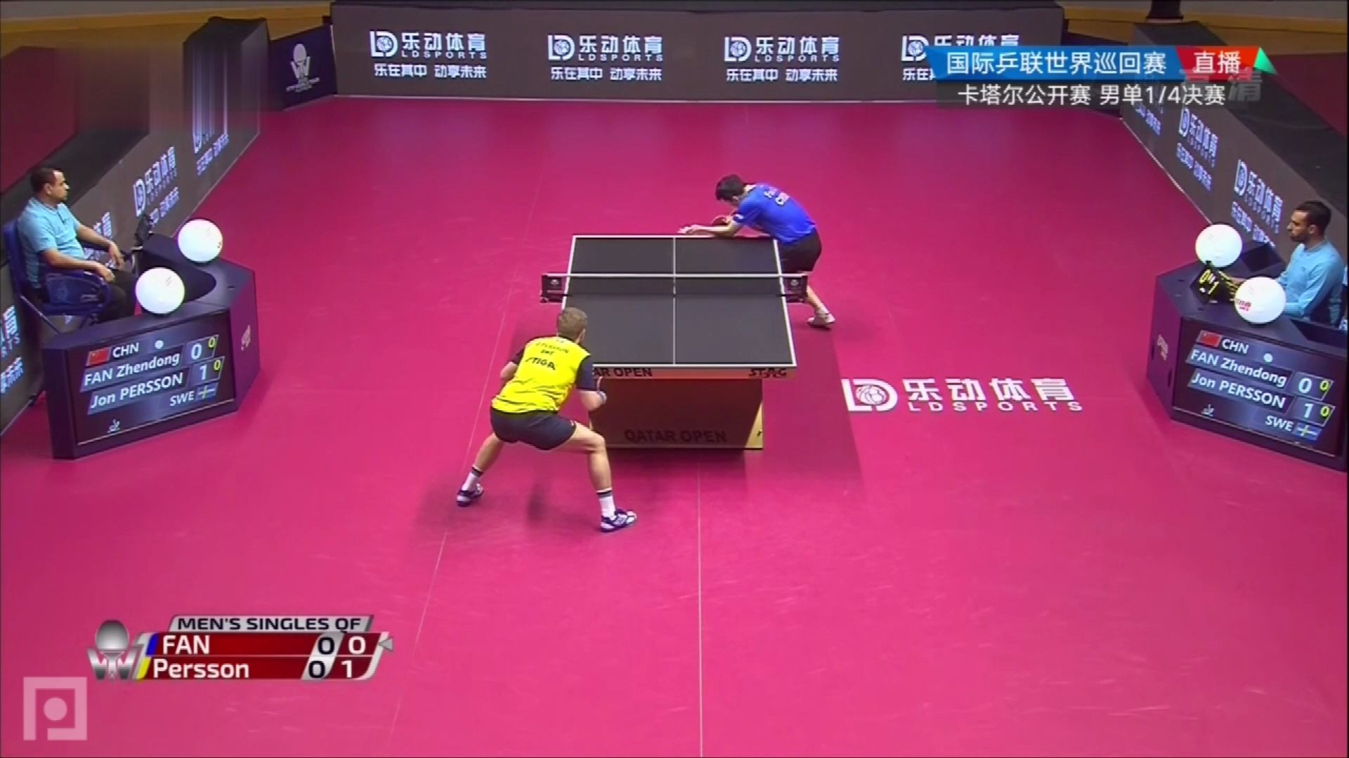 卡塔尔公开赛2020 樊振东击溃前世界冠军佩尔森 比赛视频