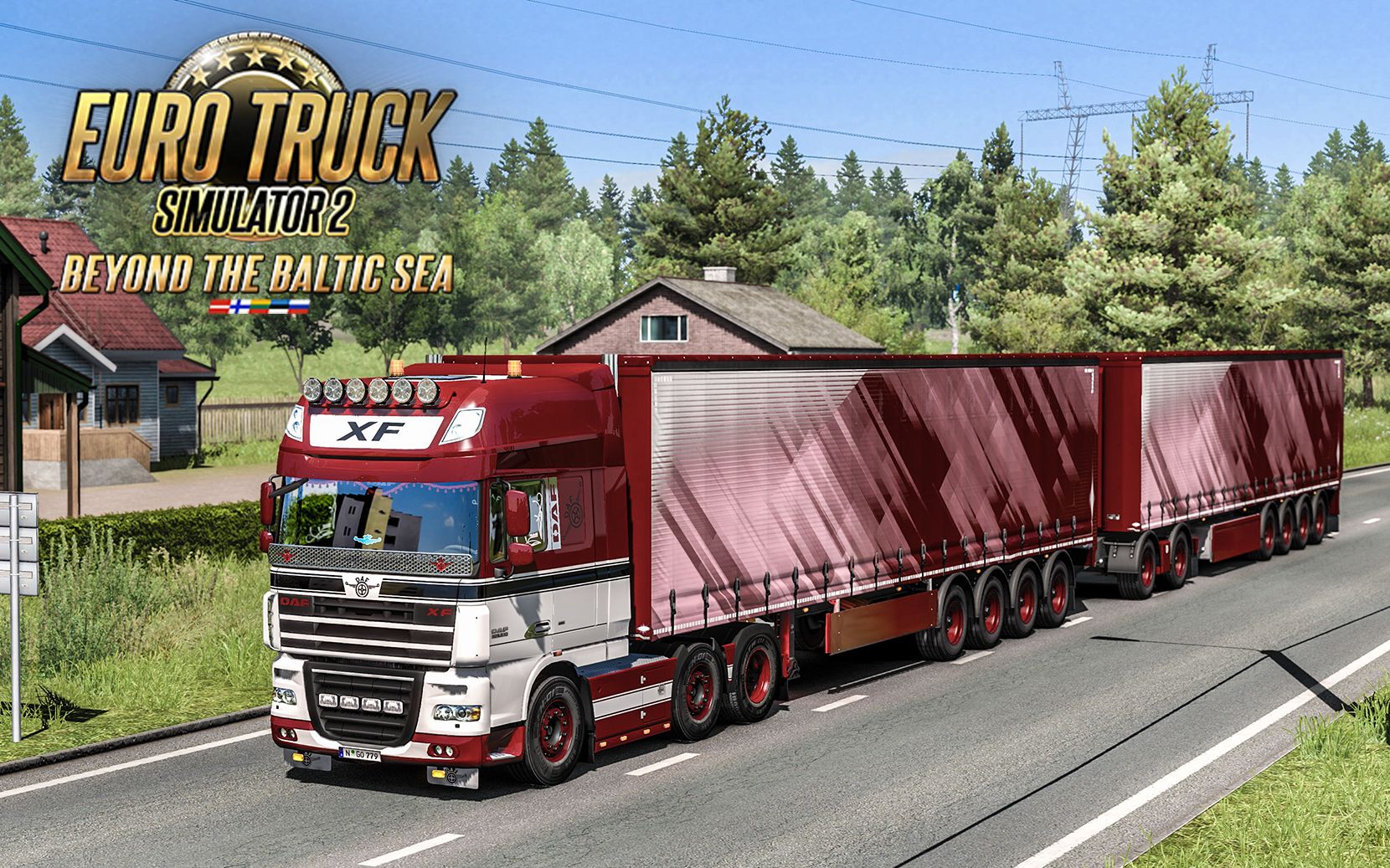 欧洲卡车模拟2-波罗的海彼岸 #3:49吨矿泉水 这才是这款挂车应该承受...