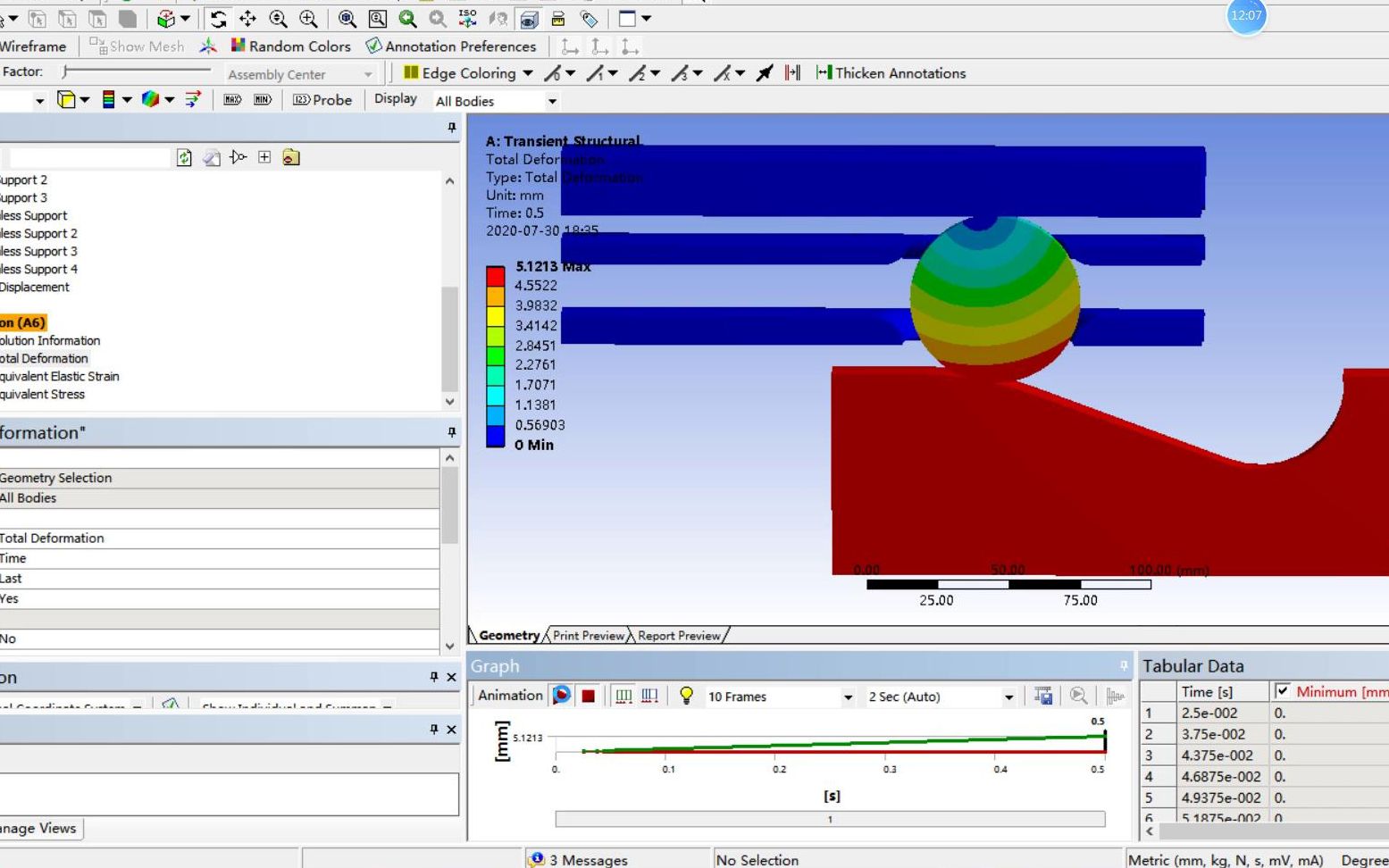 ANSYS瞬态动力学仿真分析