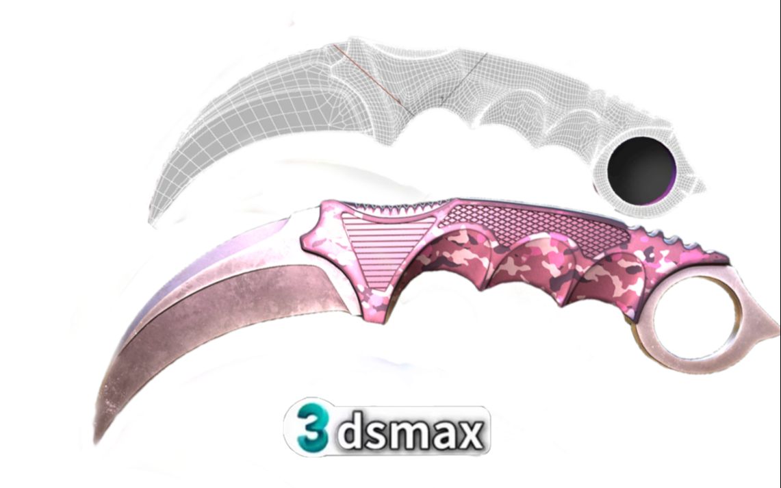 【3dmax建模】军事冷兵器匕首建模教程,模型布线、卡线详细讲解 ...