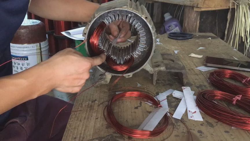 单相电机36槽4极嵌线详细过程及讲解,新手入门(第一集)