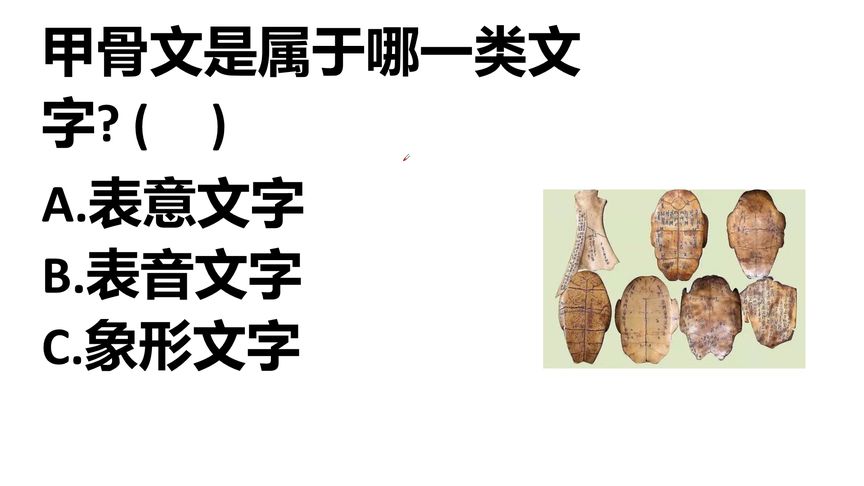 专升本真题:甲骨文属于哪一类文字?表音,表义还是象形?