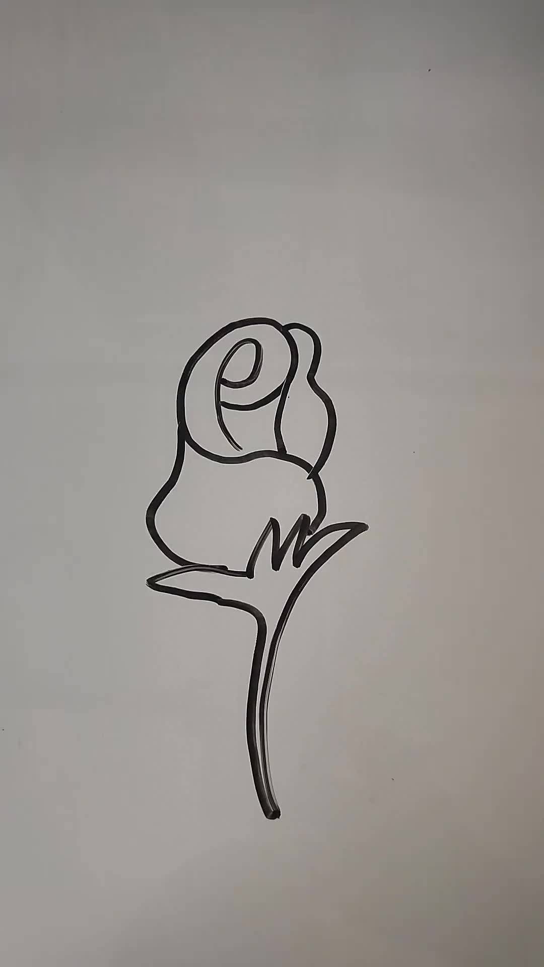 如何一步步画出一朵玫瑰花呢?