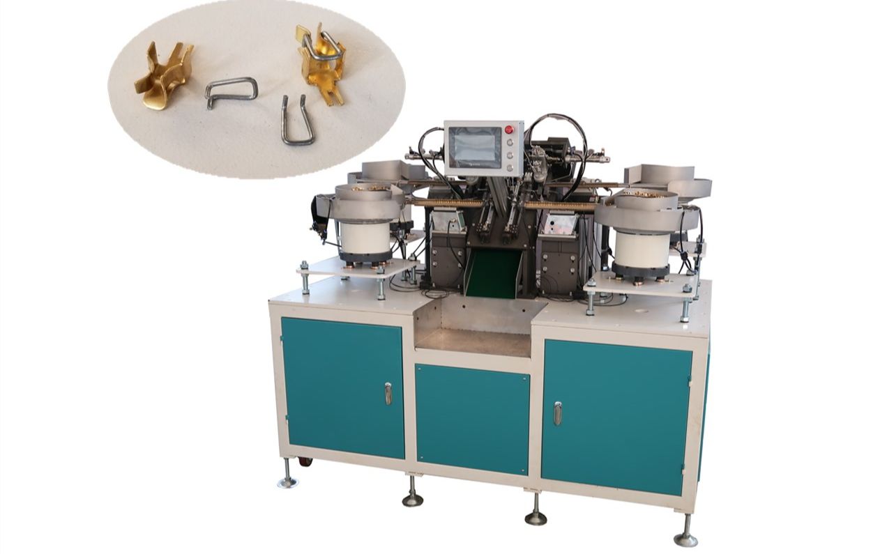 插座接触弹片卡簧卡扣组装机,铜片导电片卡簧组装机,插头端子组装机