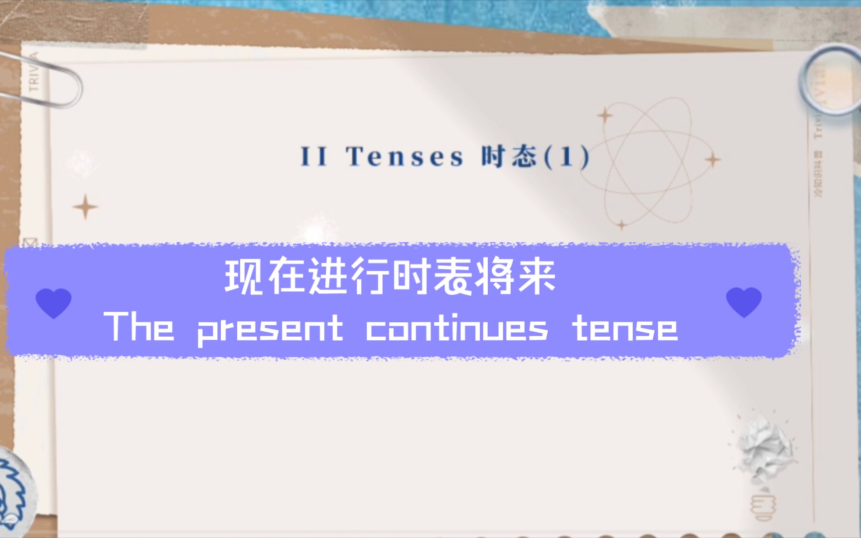 现在进行时表将来 The present continues tense