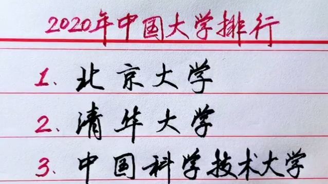 2020年中国大学排行