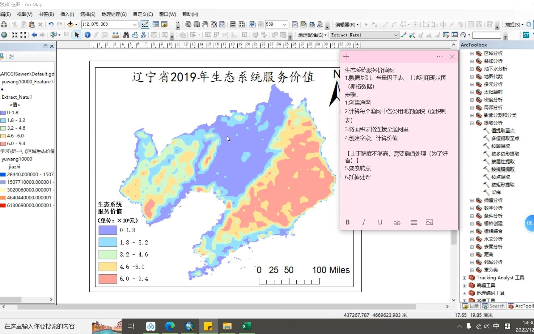 gis制作生态系统服务价值图