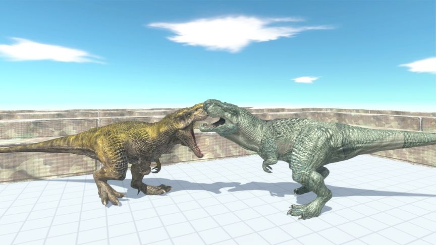 动物战争模拟器 新皮肤霸王龙 赛道碾压战