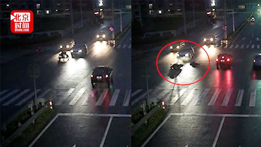 男子骑电动车闯红灯被撞飞 交警:全责!自掏医药费,还得去修车