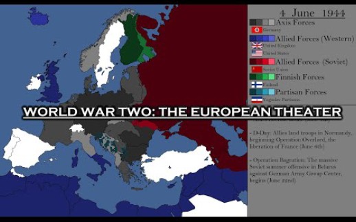 【历史地图】第二次世界大战:欧洲战场(每天)