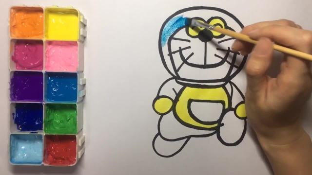 机器猫小叮当 漫画小说人物简笔画涂色 少儿美术 儿童绘画