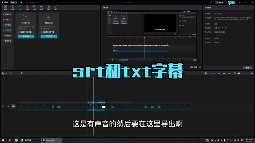 剪映专业版的srt和txt字幕讲解@DOU+小助手