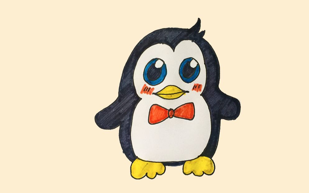 小企鹅简笔画,5分钟画好,好玩好学萌萌哒