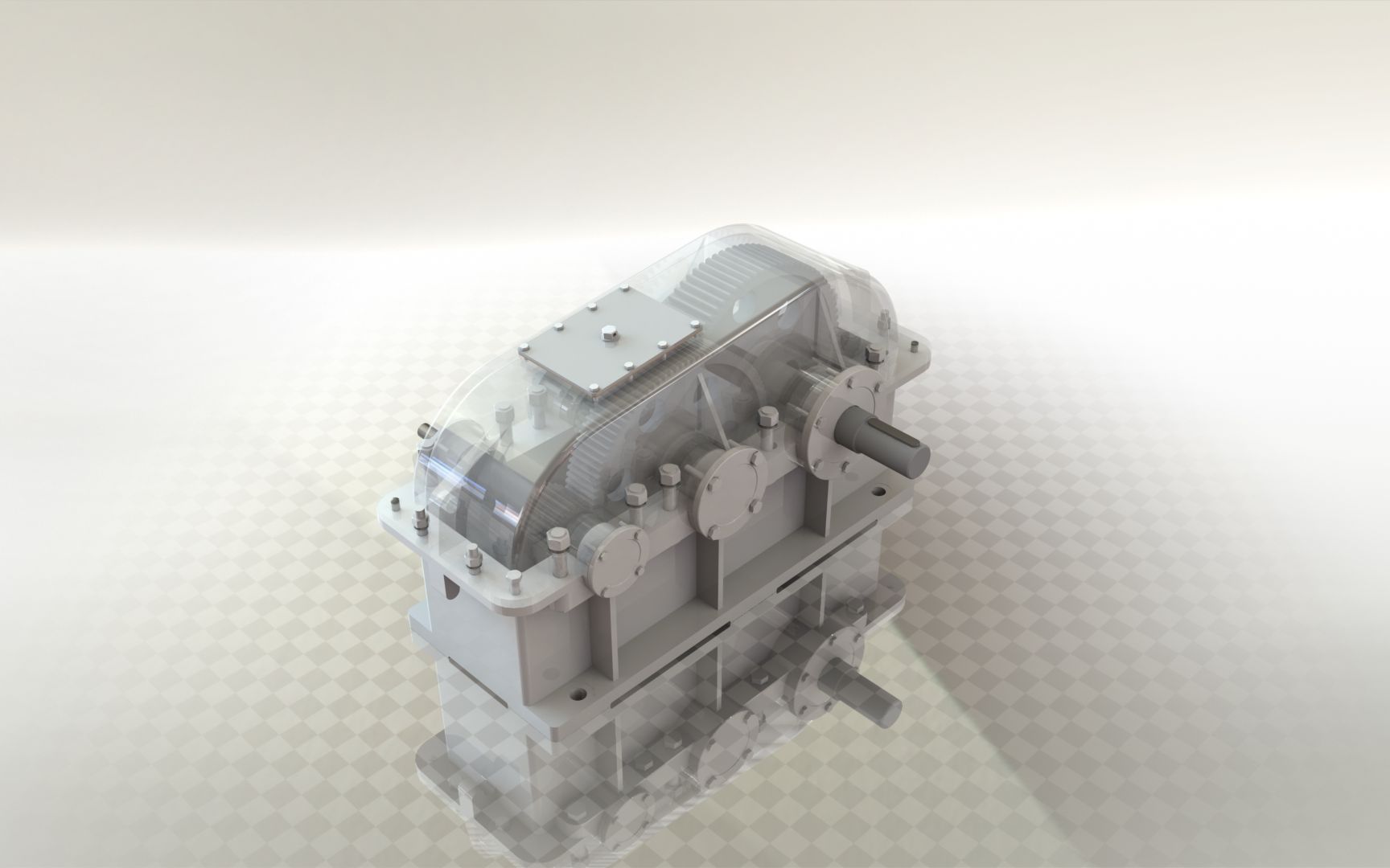 展开式二级圆柱齿轮减速器综合展示动画