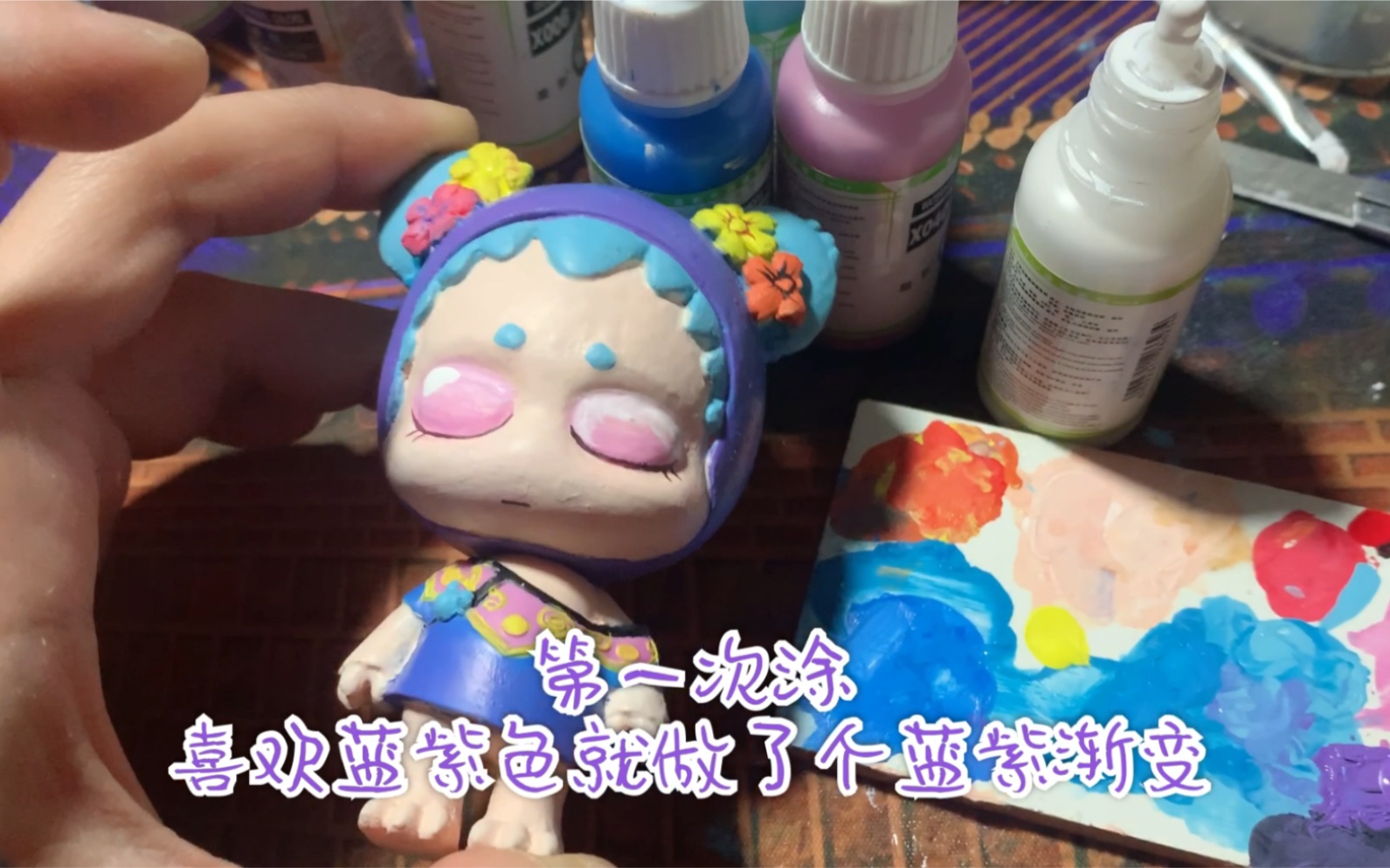 手工DIY白膜上色嘿粉盲盒一代璎珞改娃白膜翻模上色高级定制