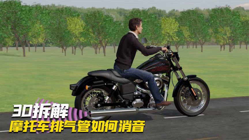 摩托车排气管是怎么实现消音的?3D拆解内部原理