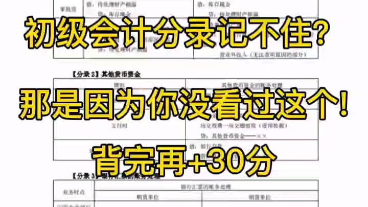 22年初级会计分录记不住?那是因为你没看过这个!背完再涨30分