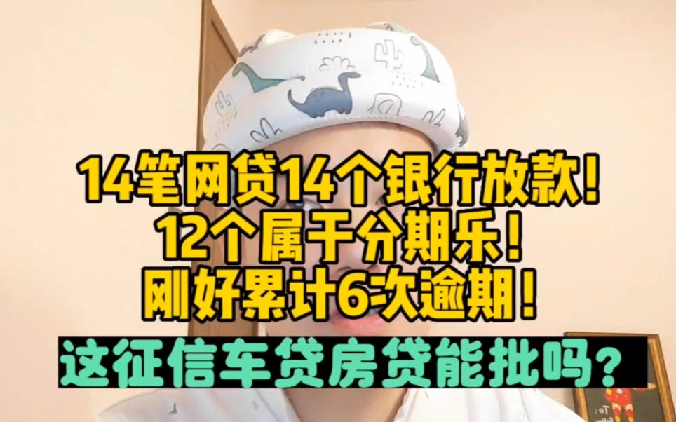 14个银行放款,12个属于分期乐!6次逾期,这征信车房贷能批吗?