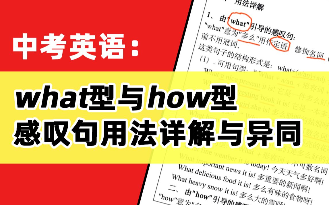 【中考英语】考点串讲 what型与how型感叹句用法详解与异同 初中...