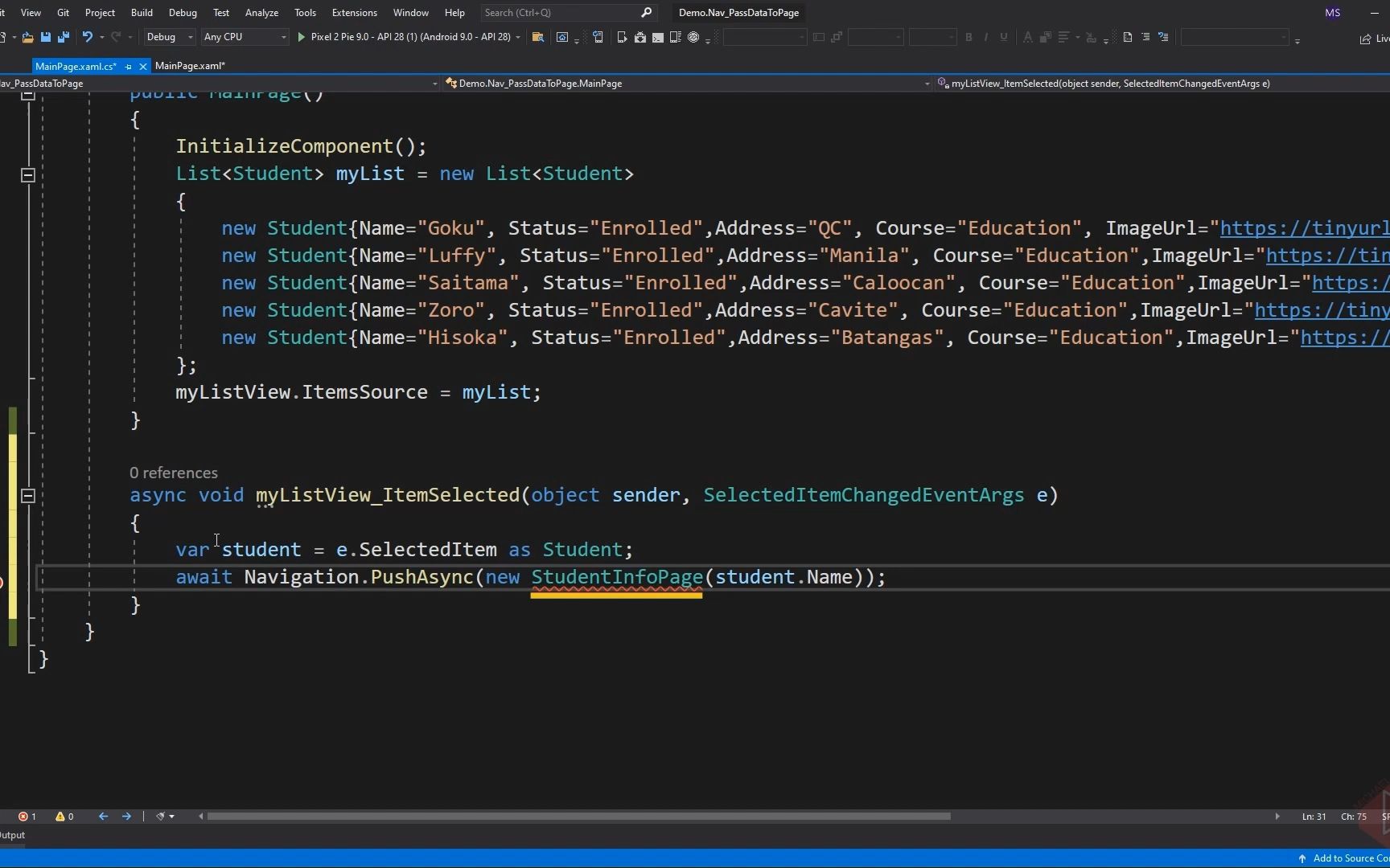 Xamarin Forms #37:将数据从一个页面传递到另一个页面