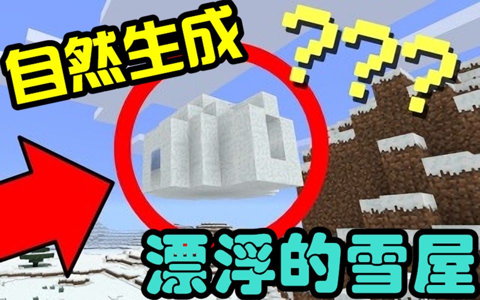 我的世界 你有见过自然生成漂浮建筑吗?漂浮的雪屋!