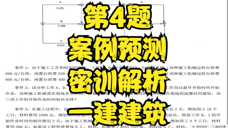 22年一建建筑“案例预测班”第4题题目解析