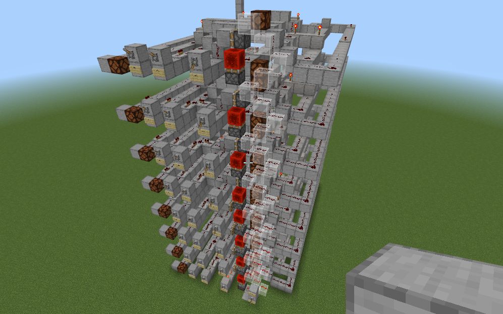 Minecraft【红石计算机】8bit二进制加减法计算器!