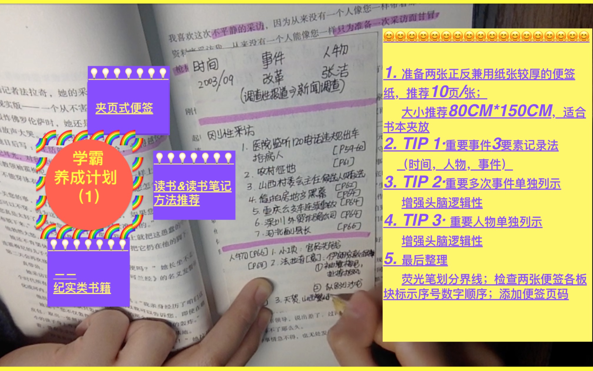 【读书笔记干货整理】|学霸养成计划(1)|夹页式读书笔记方法推荐 ——...