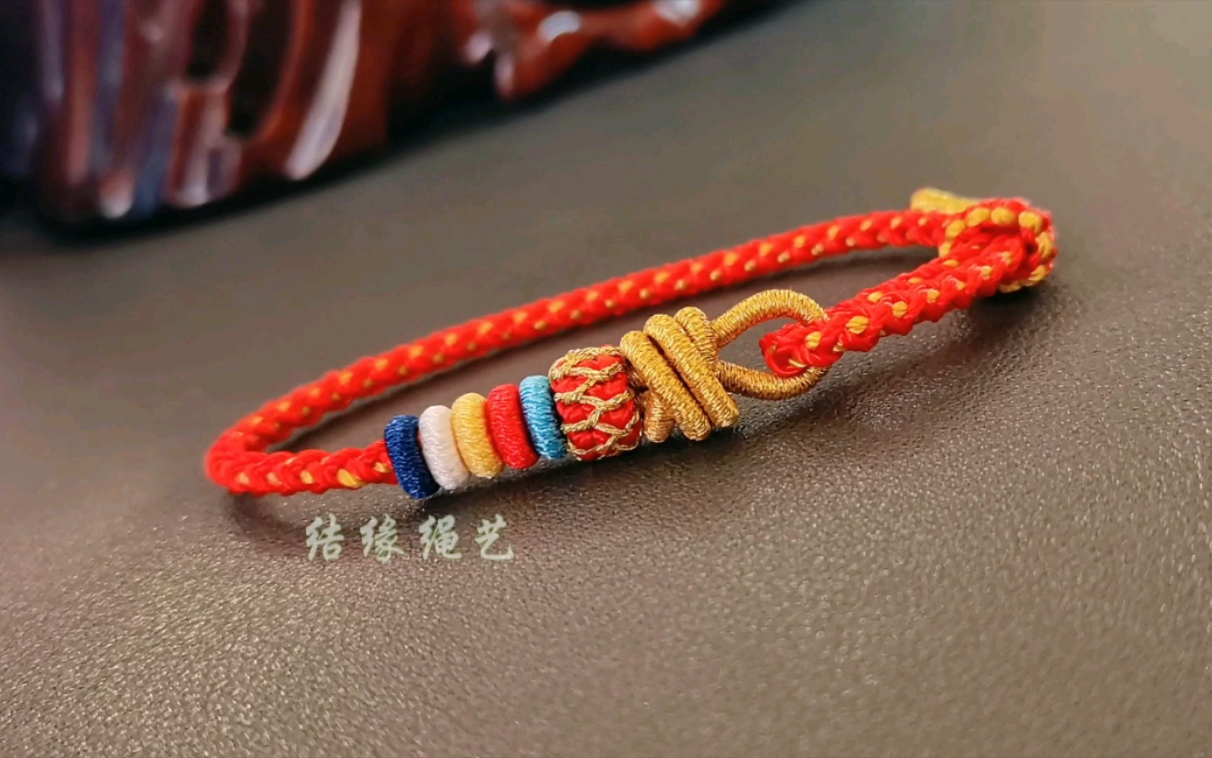 龙年红绳手链编织教程,大乘金刚结手绳