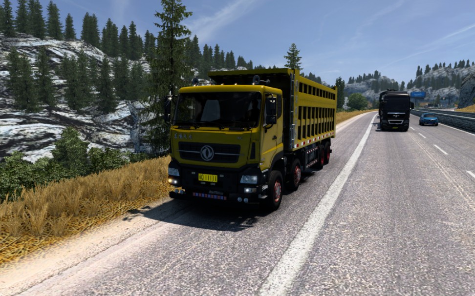 欧洲卡车模拟2:东风天龙,从富宁往砚山运送储液罐。