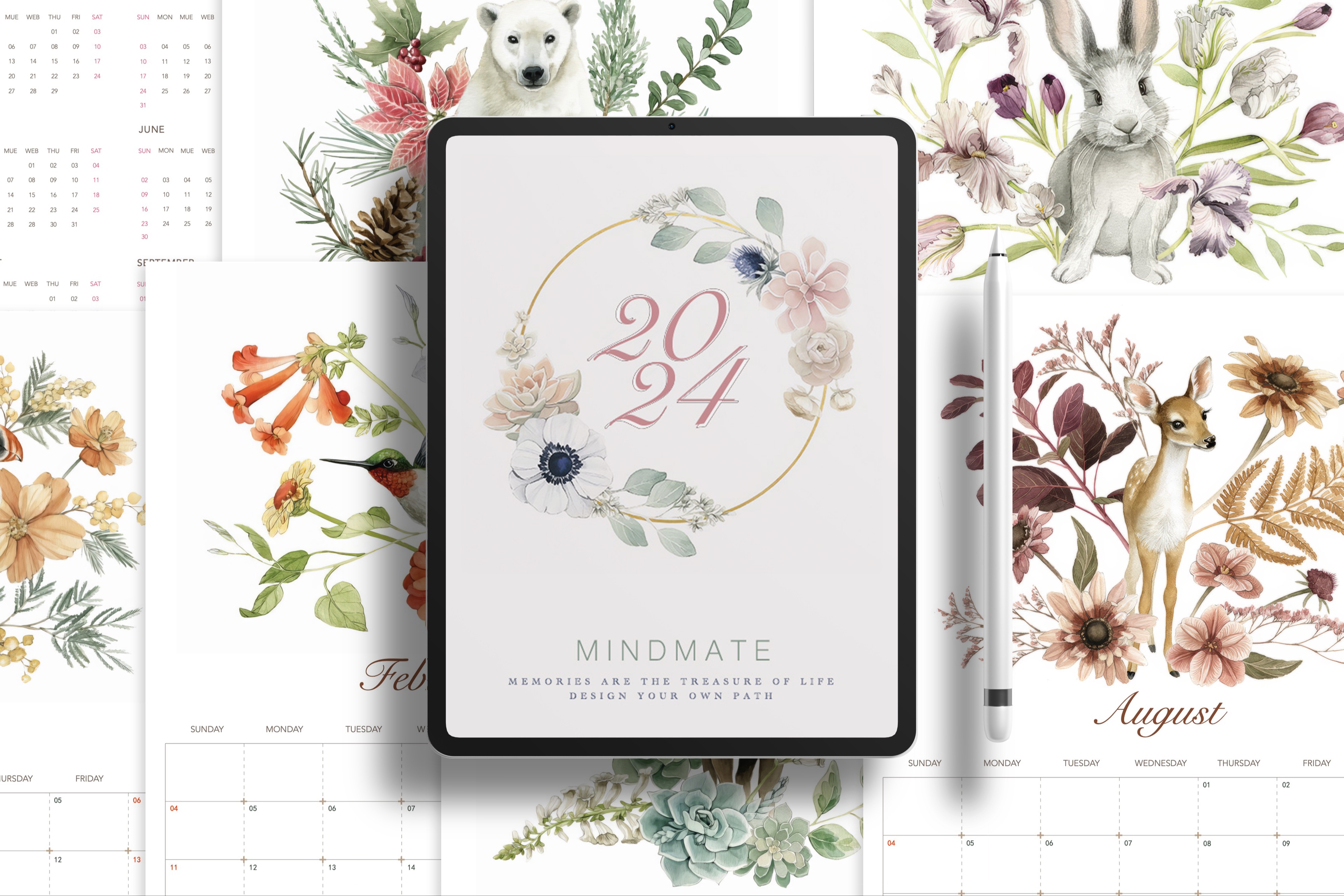 2024电子台历 MindMate制作 免费分享 goodnotes notebility 安卓笔记...