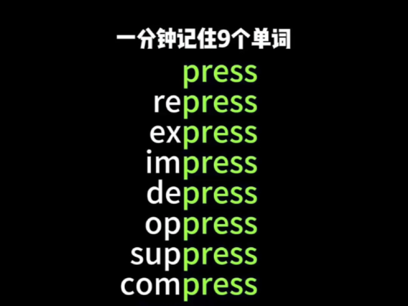 一分钟记住9个单词!词根词缀记忆法!太好用了!
