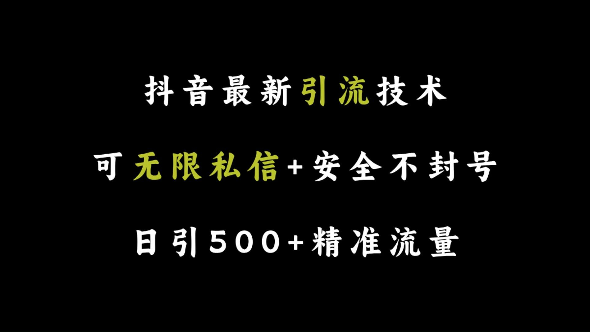 抖音最新引流技术,支持无限私信+安全不封号,日引500+精准流量!