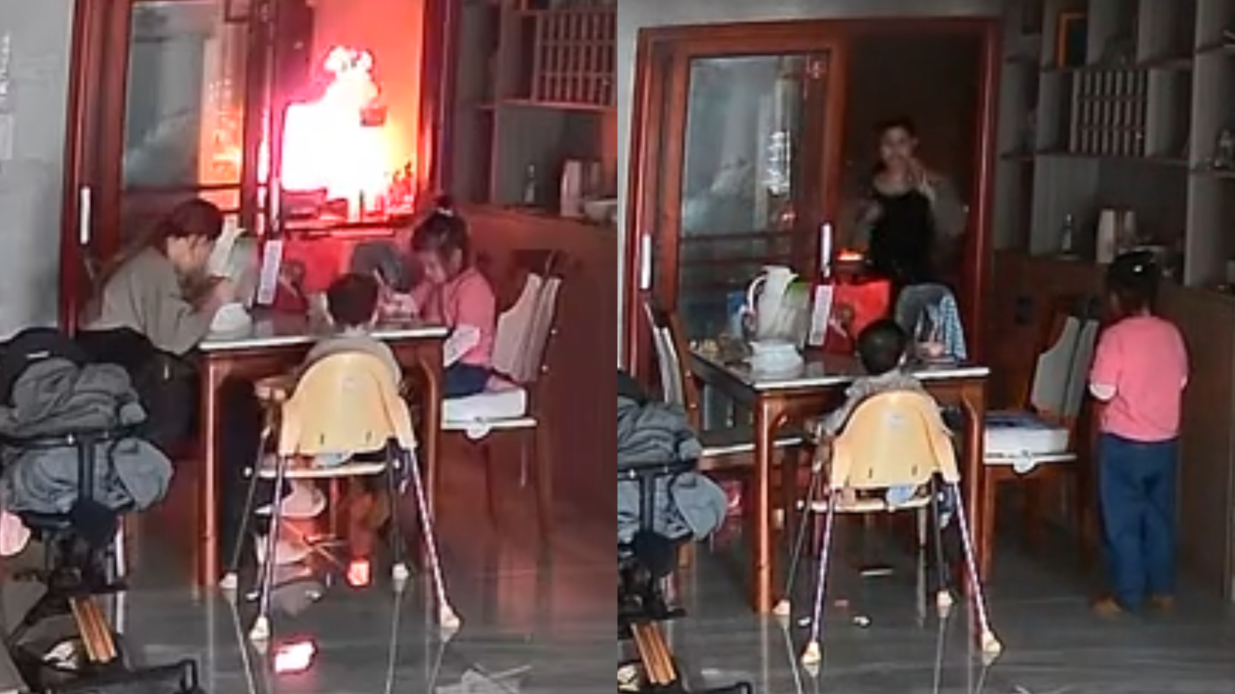 炒菜锅起火吓哭孩子,妈妈教科书式灭火让孩子别怕:自己其实很怕