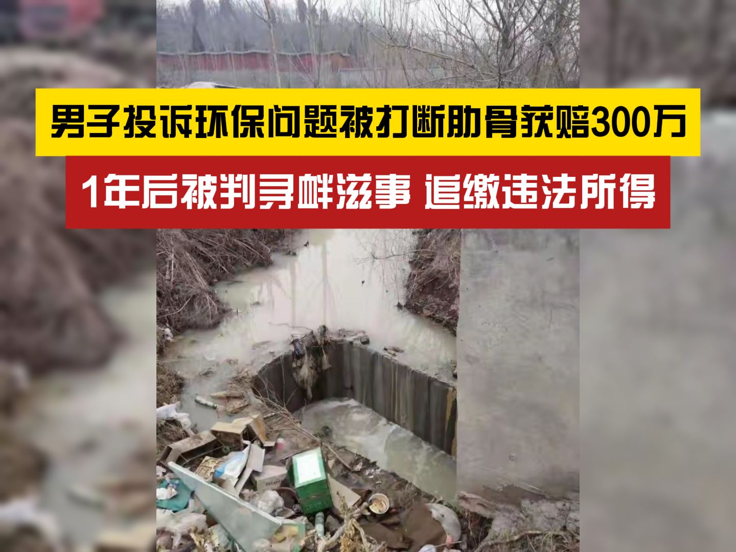 发回重审!男子投诉环保问题被打获赔300万后被判寻衅滋事